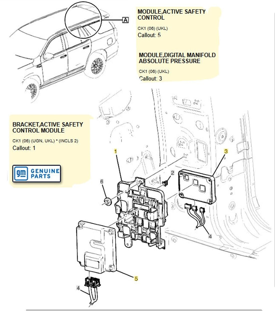 GM Active Safety Control & Digital Manifold Absolute Pressure Module 8 ...